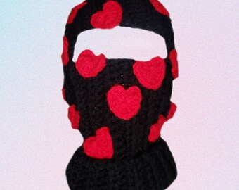 Crochet Heart Balaclava - Etsy