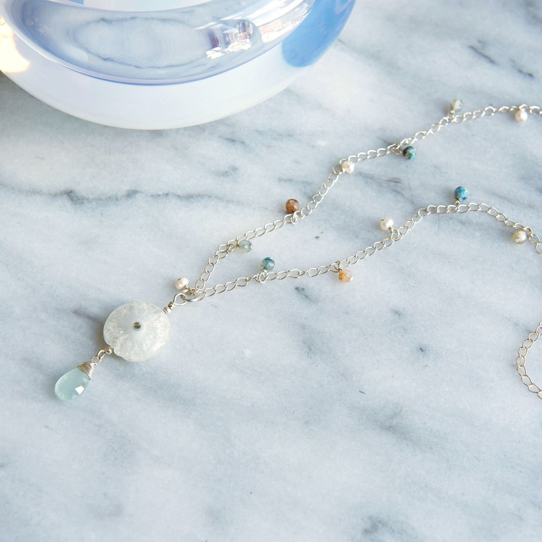 Solar Quartz Pretty Aquamarine Agate Pearl Delicate Pastel Drops ...