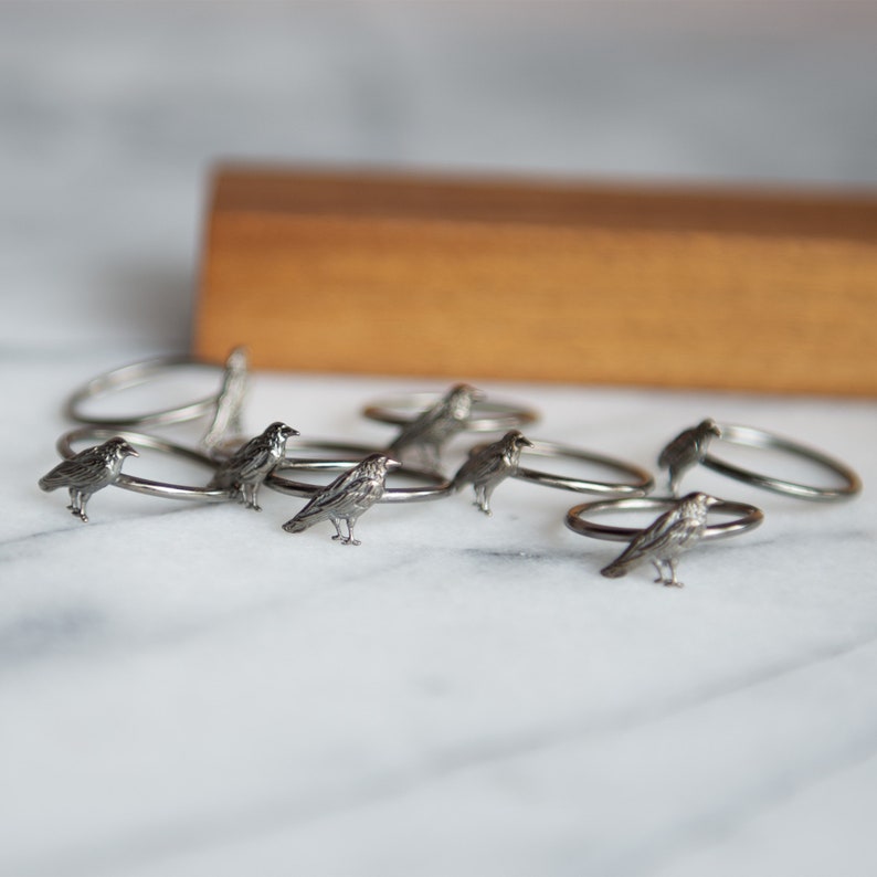 Crow Raven Ring Sterling Silver Rhodium Plated - Etsy