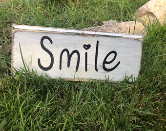Wooden Smile Sign | Etsy
