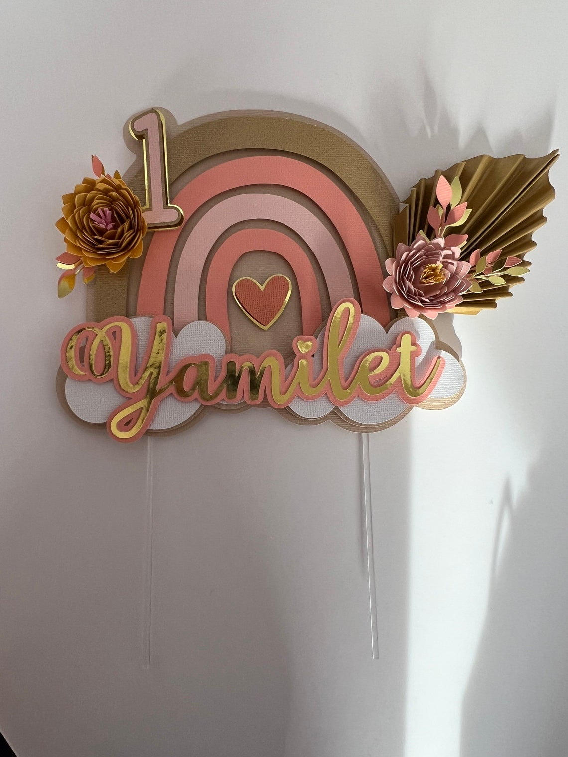 Rainbow Boho Cake Topper - Etsy