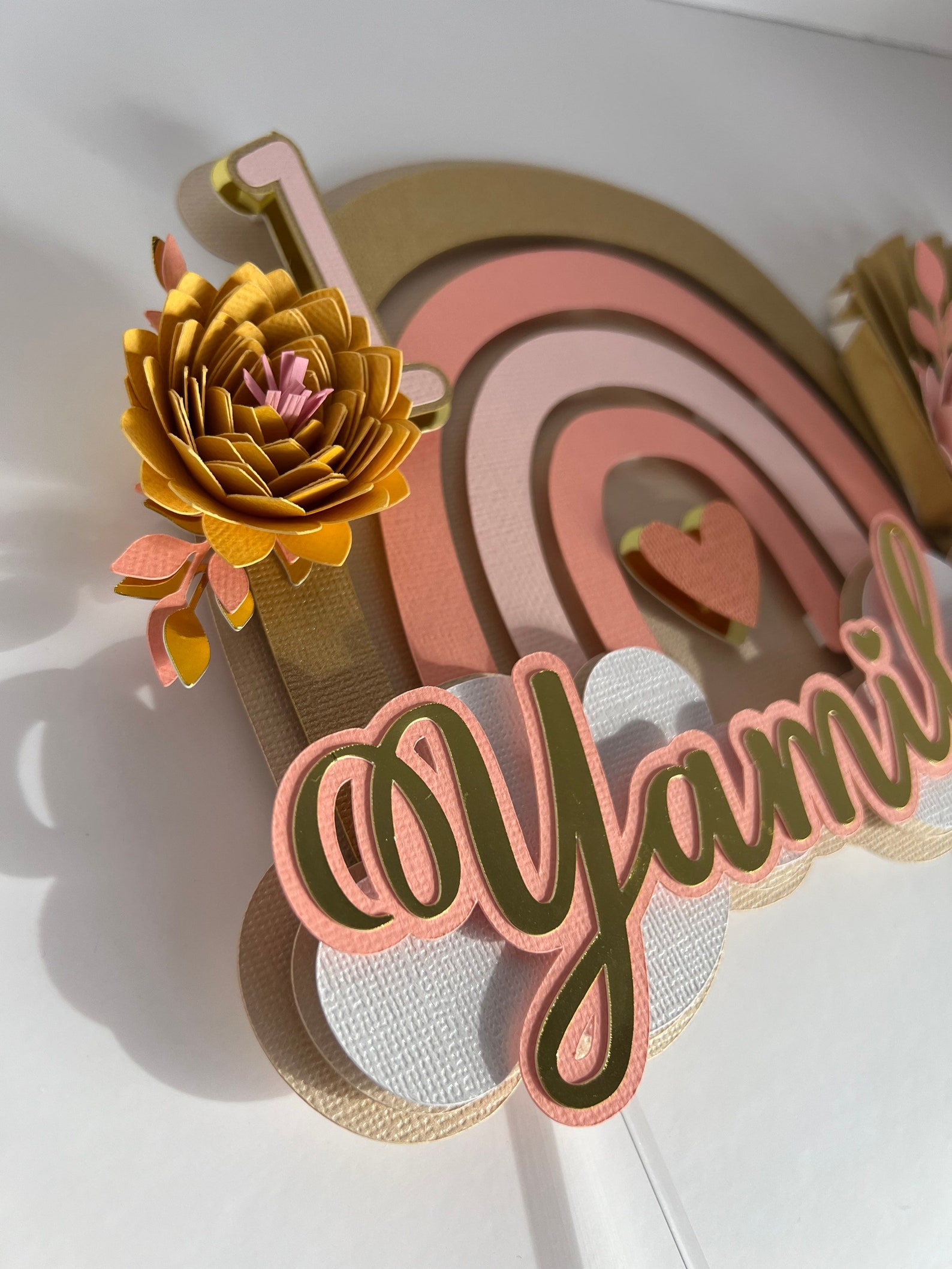 Rainbow Boho Cake Topper - Etsy