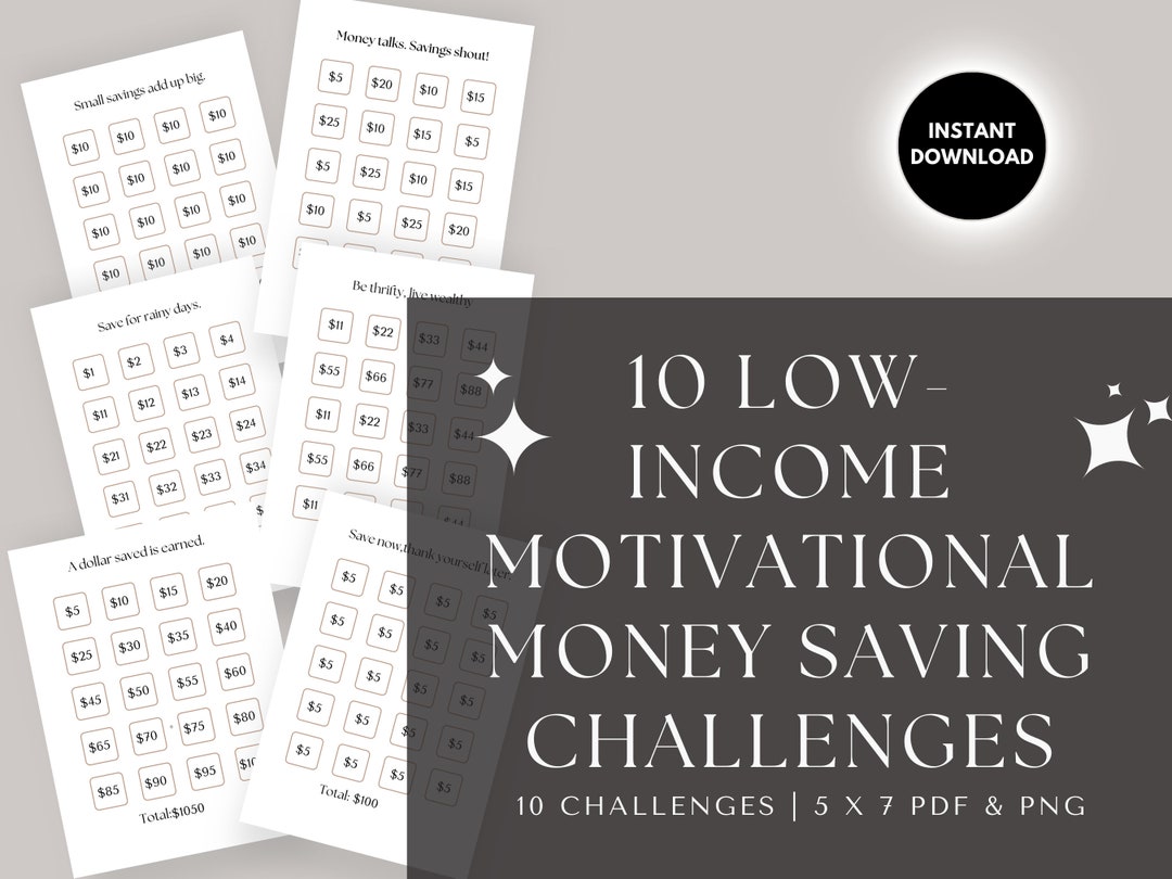 Easy Money Saving Challenge Printable Low Income Saving Challenge Cash ...