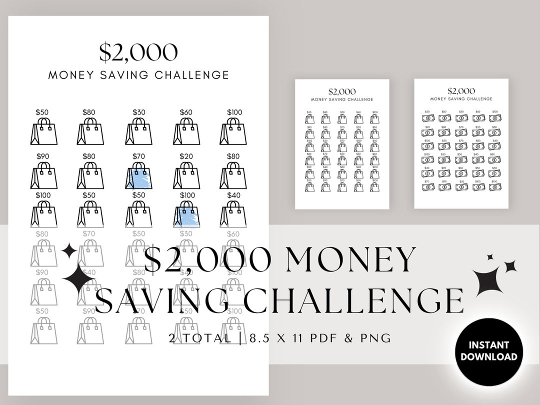2k Saving Challenge Sinking Fund Saving Challenge Printable 2,000 ...
