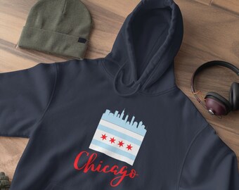 Chicago Flag Hoodie - Etsy