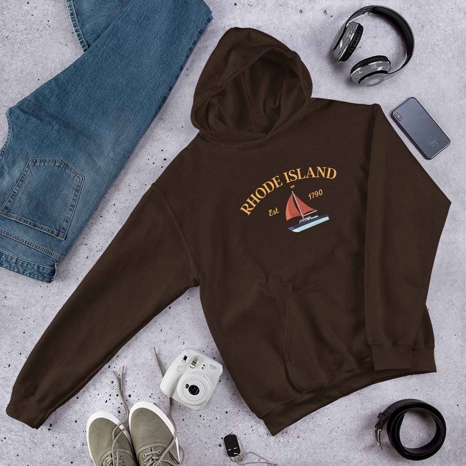 Rhode Island Hoodie, Rhode Island, Nautical Rhode Island Sweatshirt ...