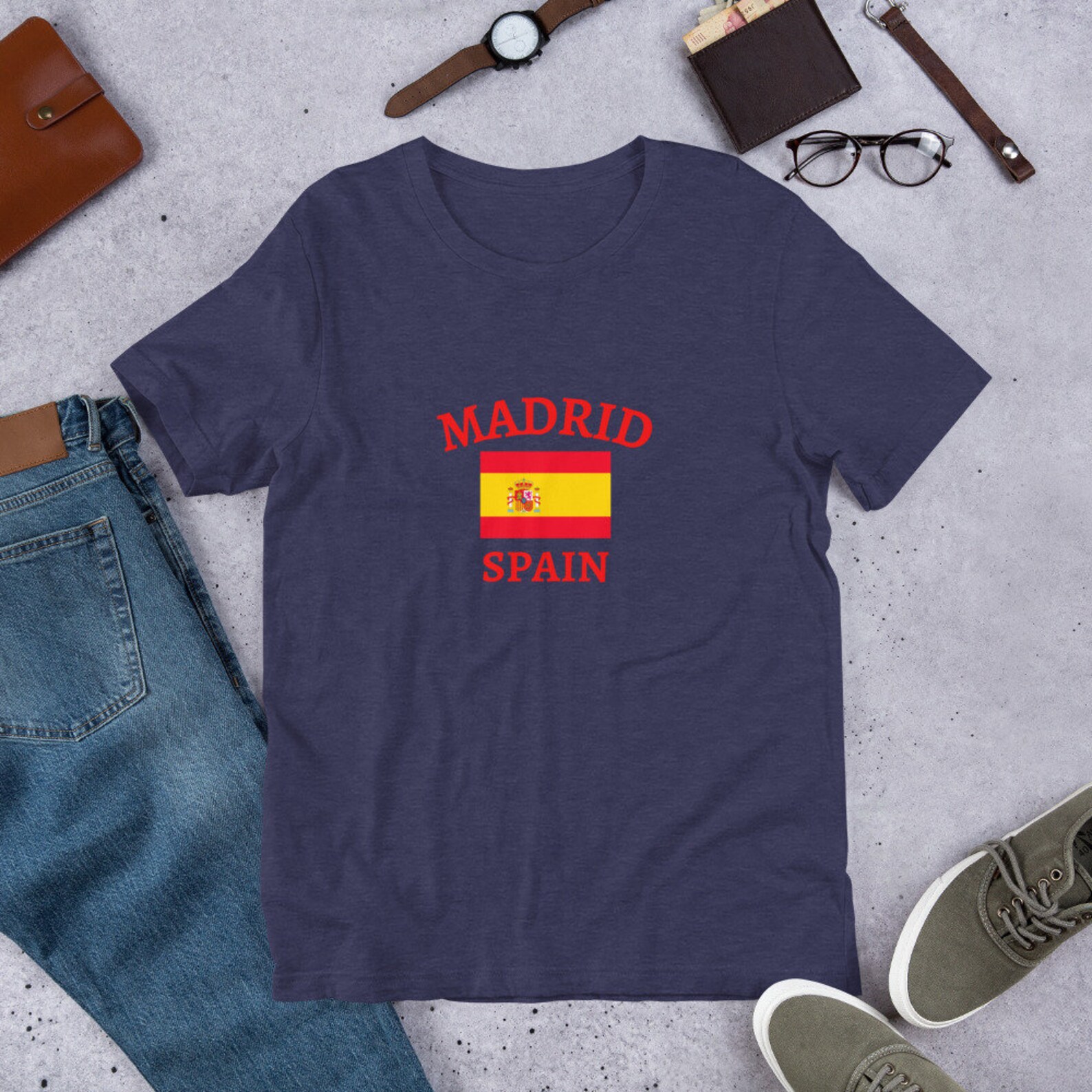 Madrid Spain Flag T-shirt, Spain Flag Tee, Thoughtful Gift for Friends ...