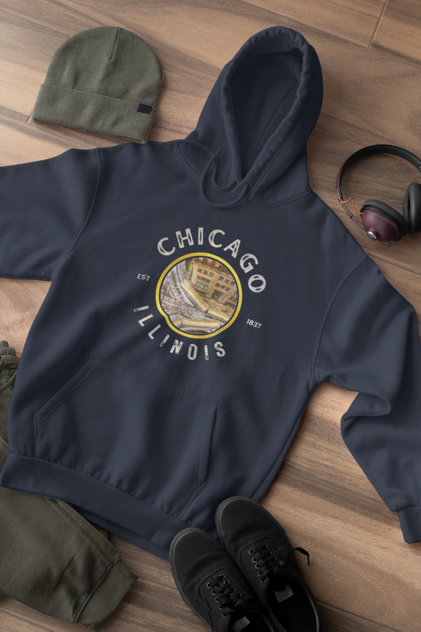 Chicago, Chicago Hoodie, Chicago Illinois, Graphic Design, CTA, Train ...