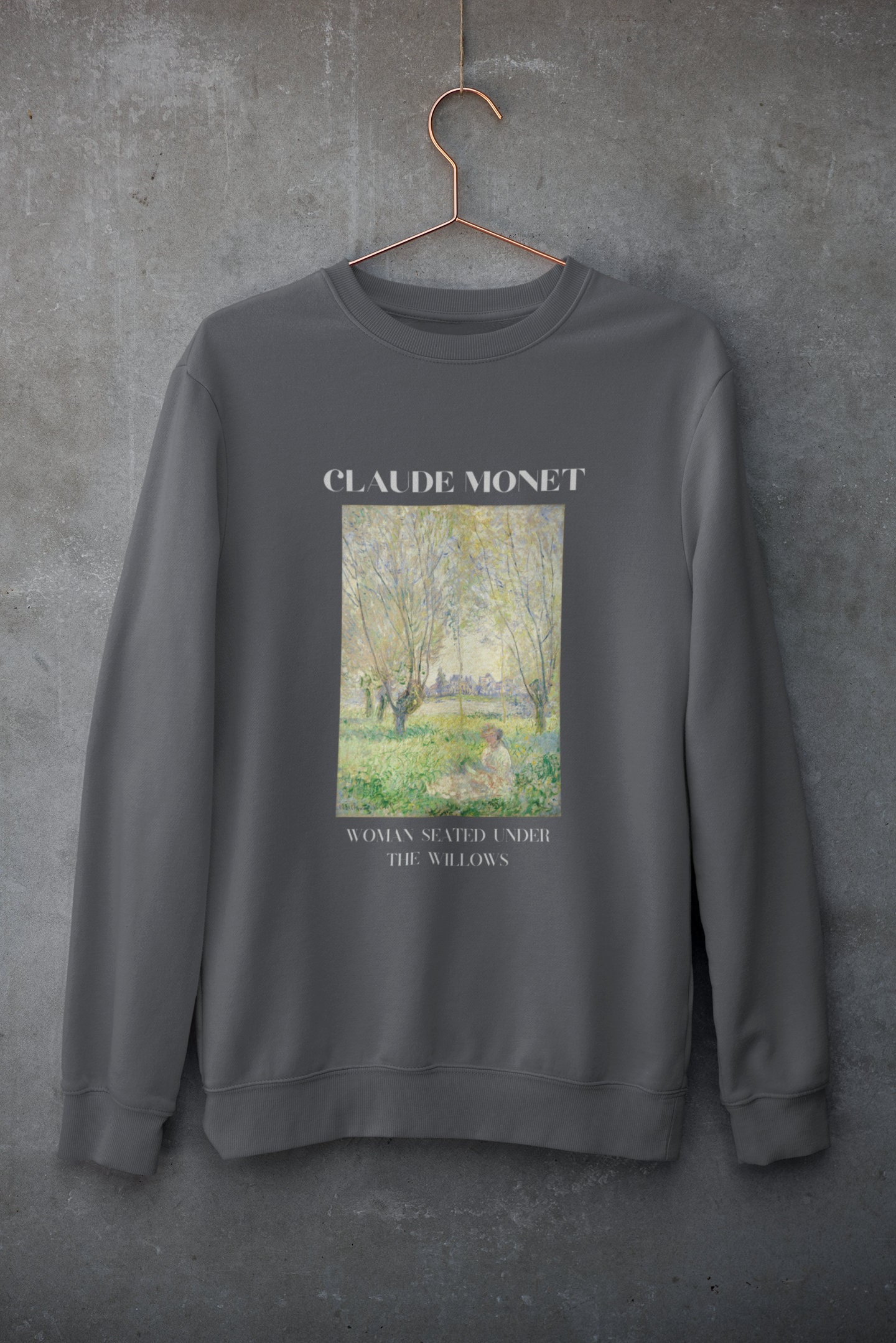 Claude Monet Monet Sweatshirt Woman Seated Under the - Etsy