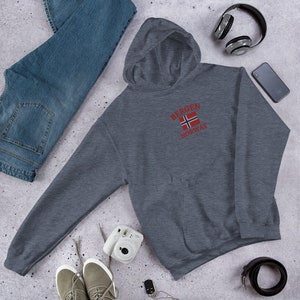 Bergen Norway Embroidered Hoodie, Norwegian Bergen Sweatshirt, Cozy ...