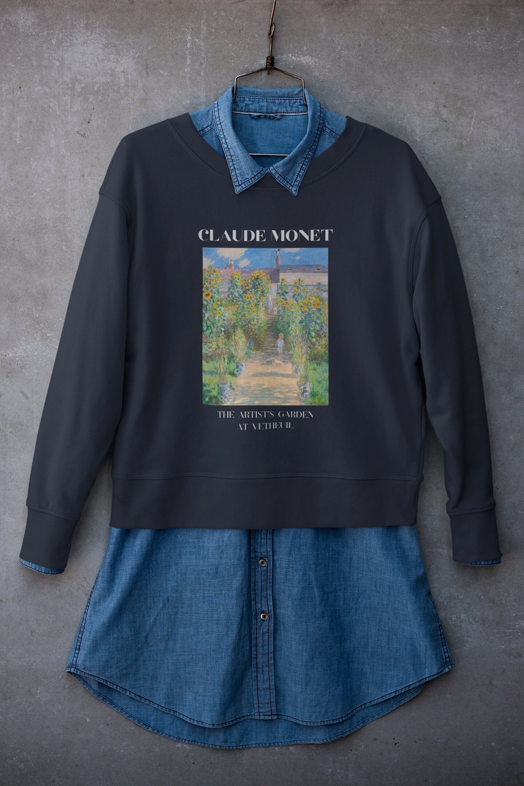 Claude Monet, Monet Sweatshirt, Artists Garden at Vetheuil, Artsy Shirt ...