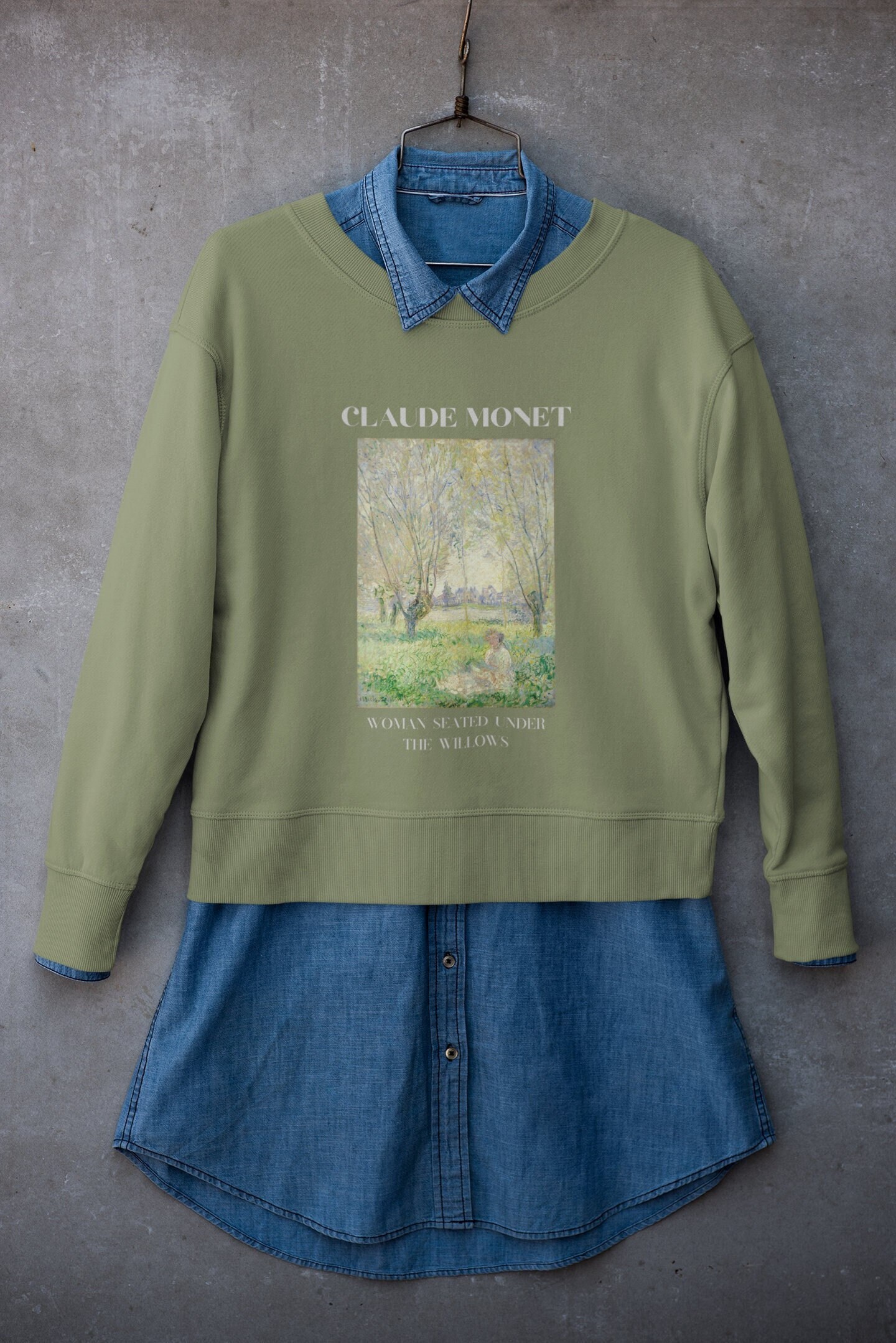 Claude Monet, Monet Sweatshirt, Woman Seated Under the Willows, Artsy ...