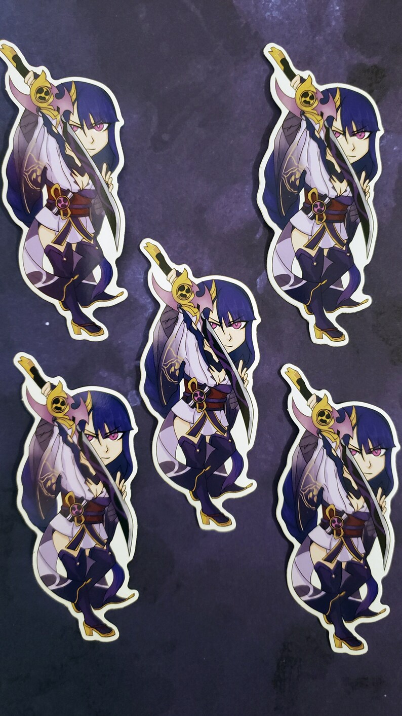 Chibi Raiden Shogun / Genshin Impact Vinilo Sticker - Etsy España