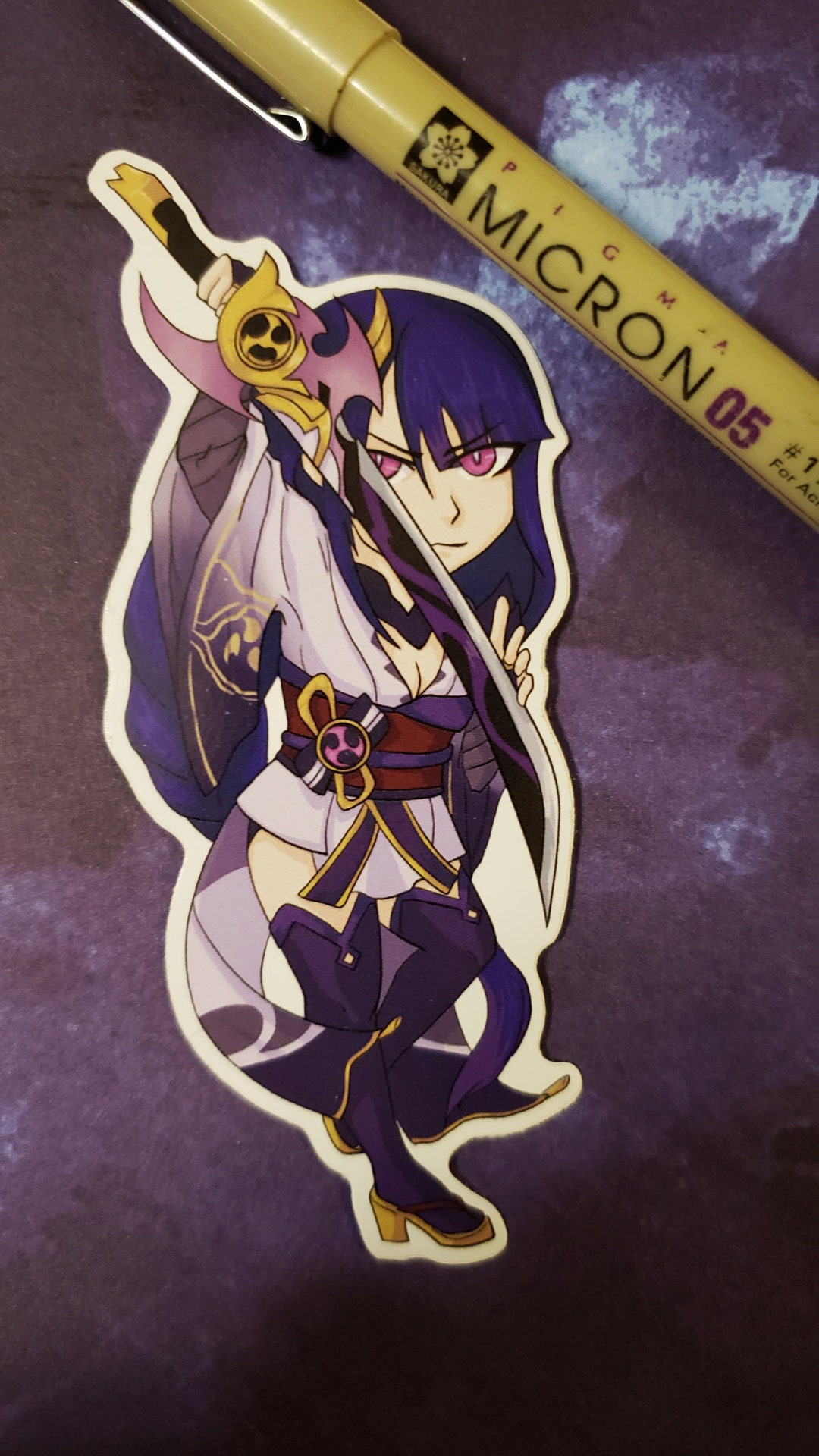 Chibi Raiden Shogun Genshin Impact Vinyl Sticker - Etsy