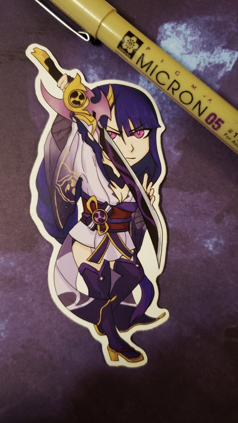 Chibi Raiden Shogun / Genshin Impact Vinilo Sticker - Etsy España