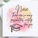 Graduation Card for Niece, Custom Graduation Card, Personalized ...