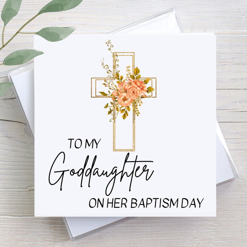 Baptism Card for Goddaughter - Etsy