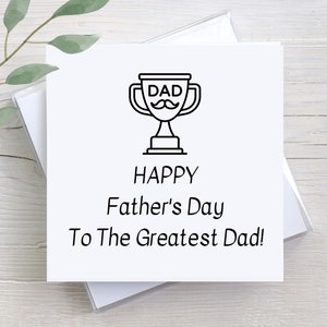 Personalized Father's Day Card: 'greatest Dad' Trophy Design - Etsy