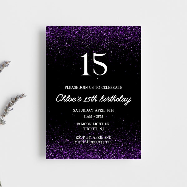 Custom 15th Birthday Invitation - Etsy