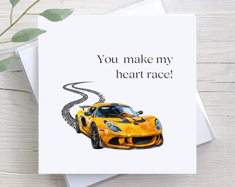You Make My Heart Race, Printable DIY Digital Download Greeting Card ...