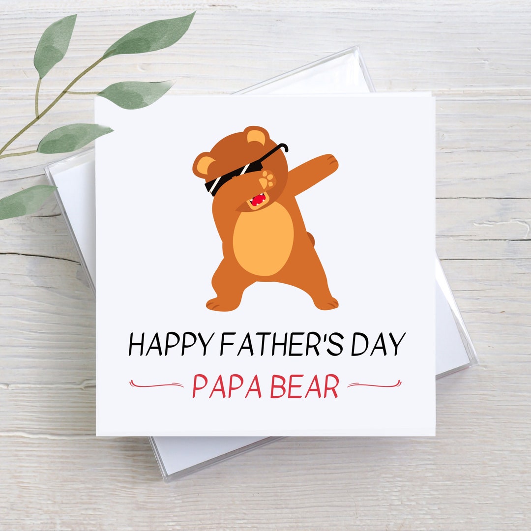 Happy Father's Day Papa Bear Card, Personalized Father's Day Gift ...