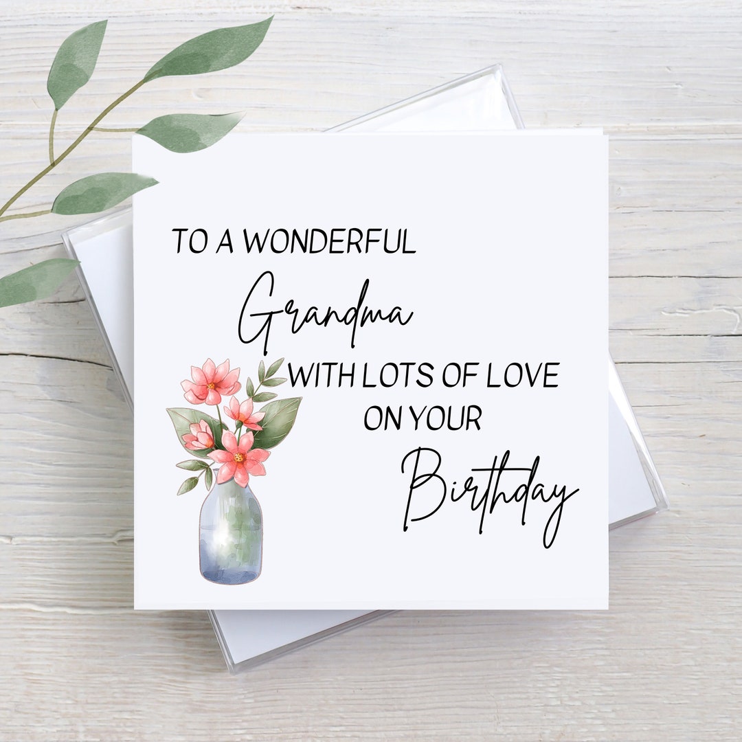 Personalized Grandma Birthday Card, Custom Message Inside - Etsy