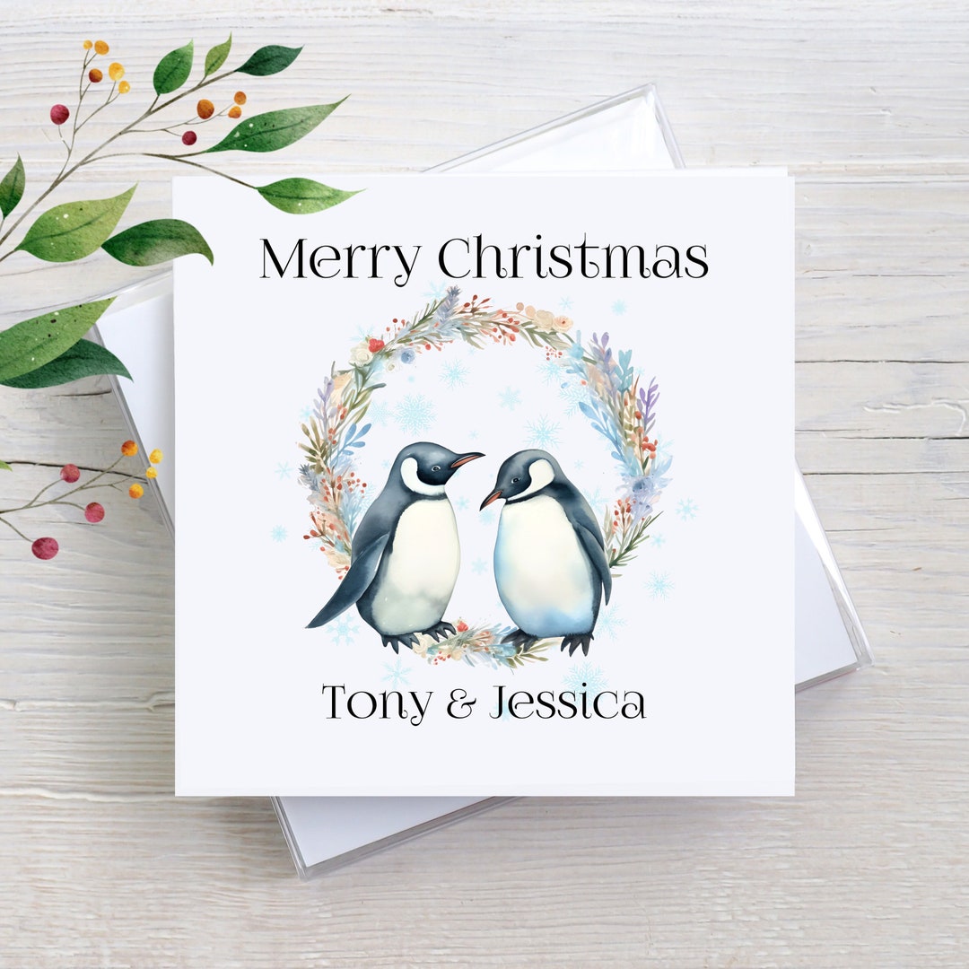 Card for Couples, Custom Christmas Card, Custom Greeting Card, Cute ...