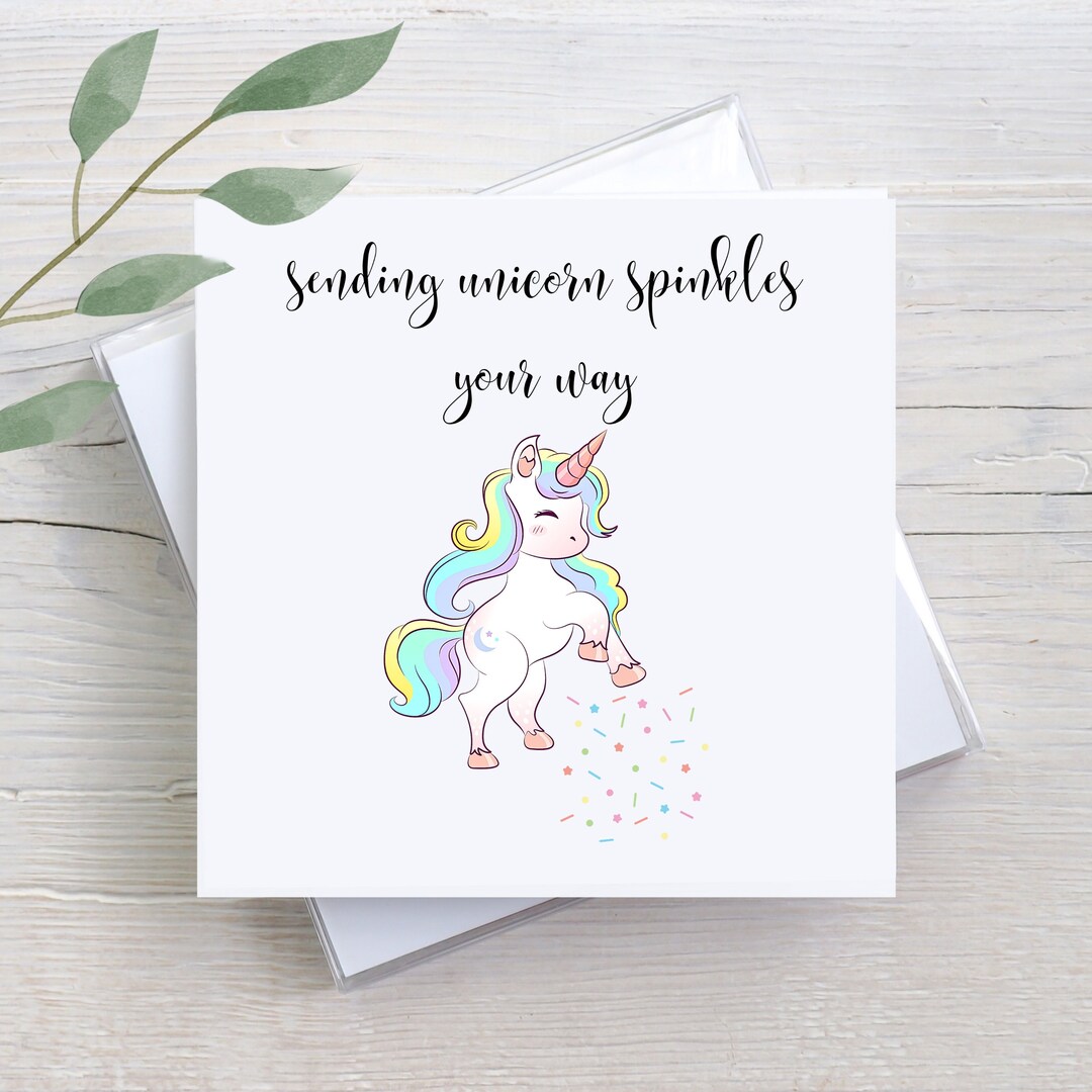 Custom Get Well Card: Personalized Unicorn Sprinkles Greeting - Etsy