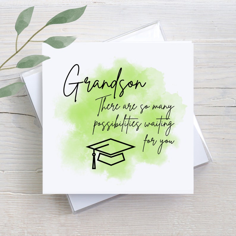 Graduation Card for Grandson, Personalized Graduation Gift, Graduation ...