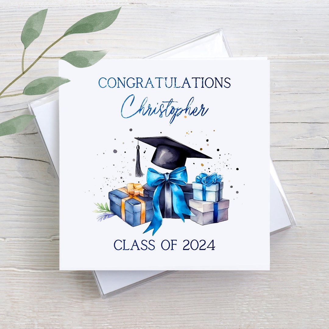Personalized Foil Graduation Card, Graduation Card for Grandson, Custom ...