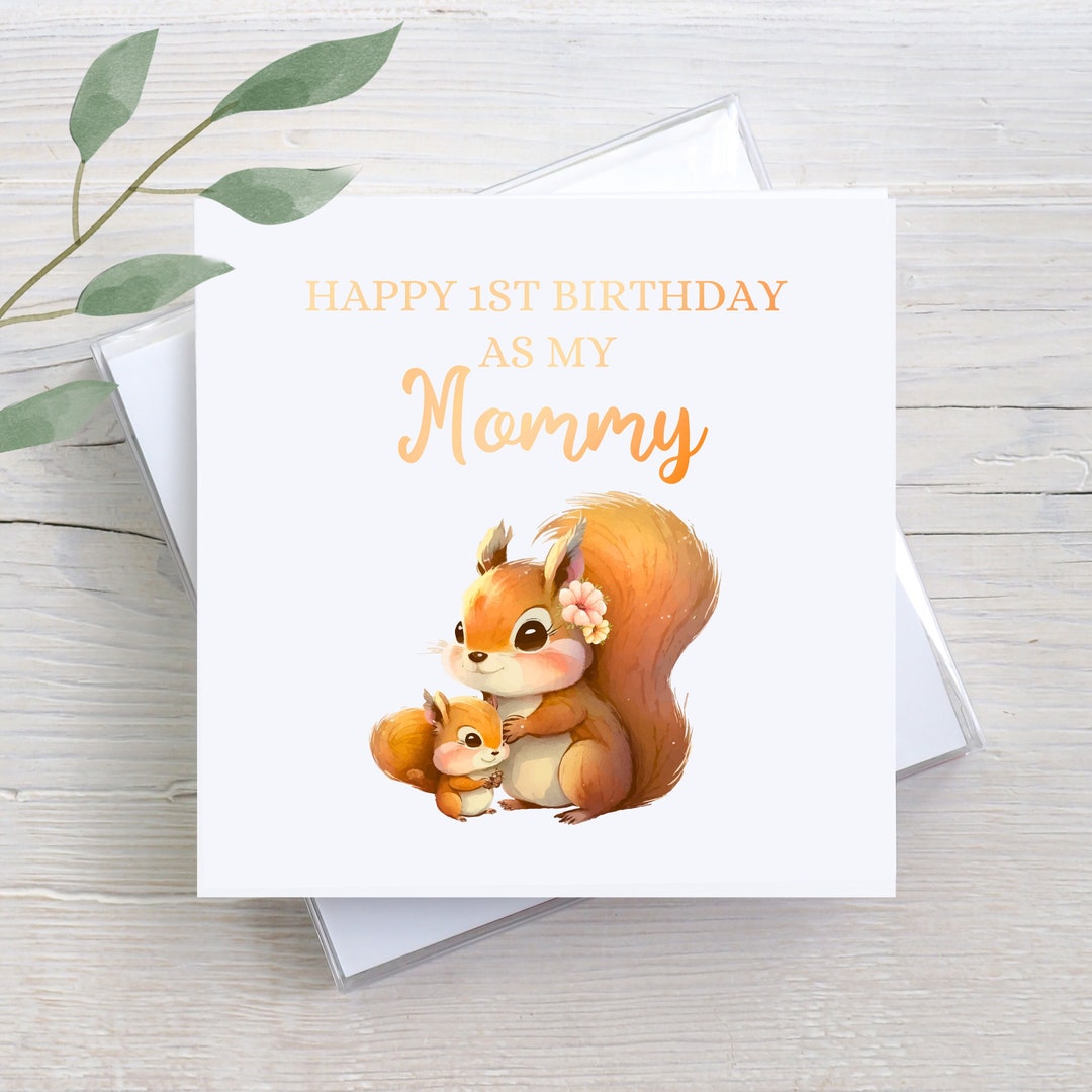 Happy 1st Birthday as My Mommy, Card From Baby, Custom Greeting Card ...