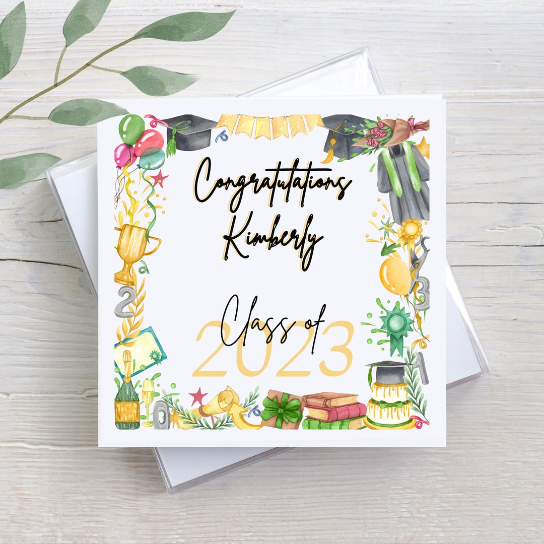 Congratulations Graduation Card, Class of 2023, Personalized Graduation ...