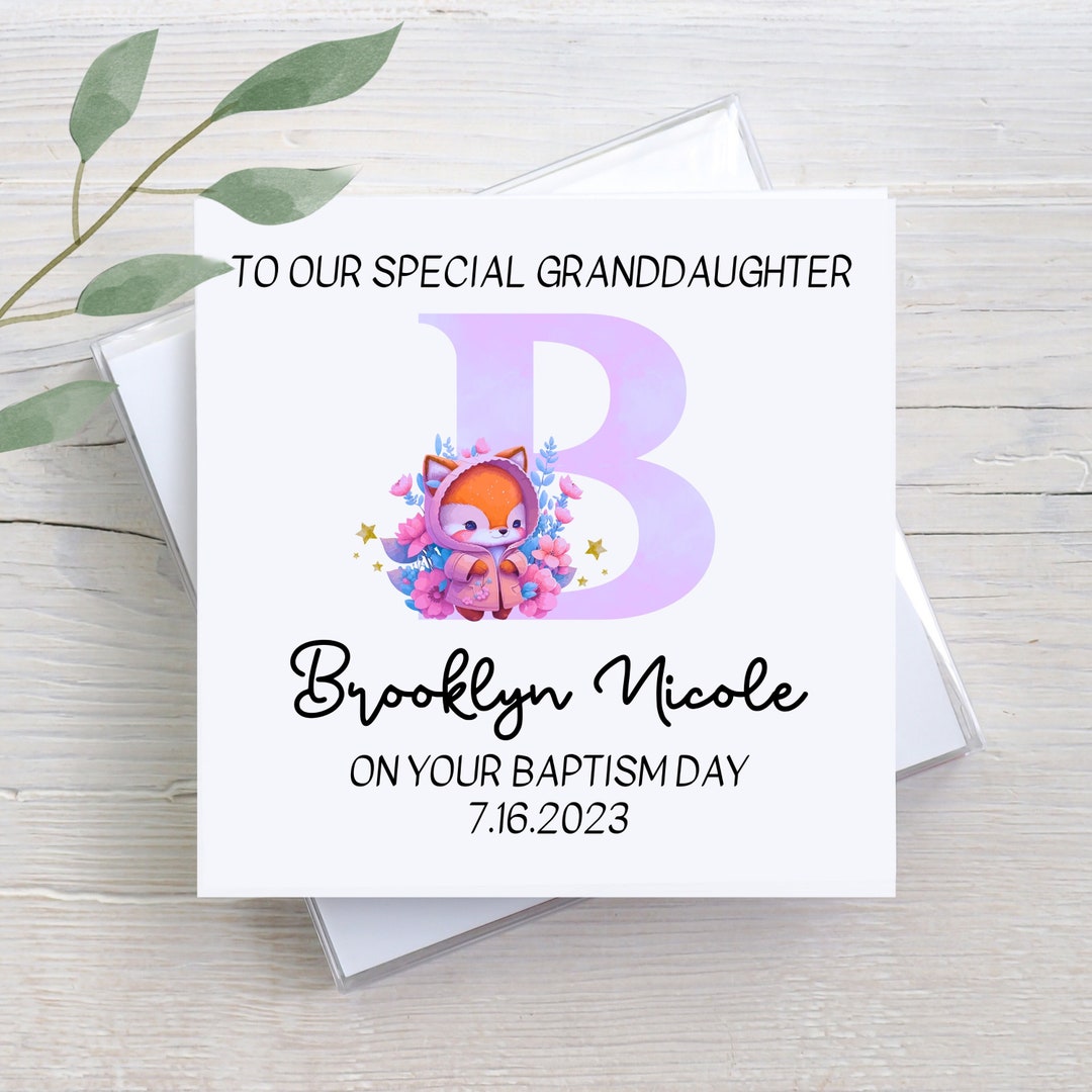 Personalized Granddaughter Baptism Card, Custom Religious Gift - Etsy
