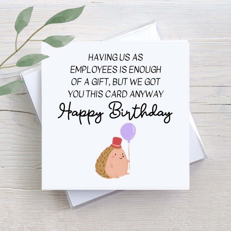 Employee Birthday Card, Custom Greeting Card, Birthday Card for ...
