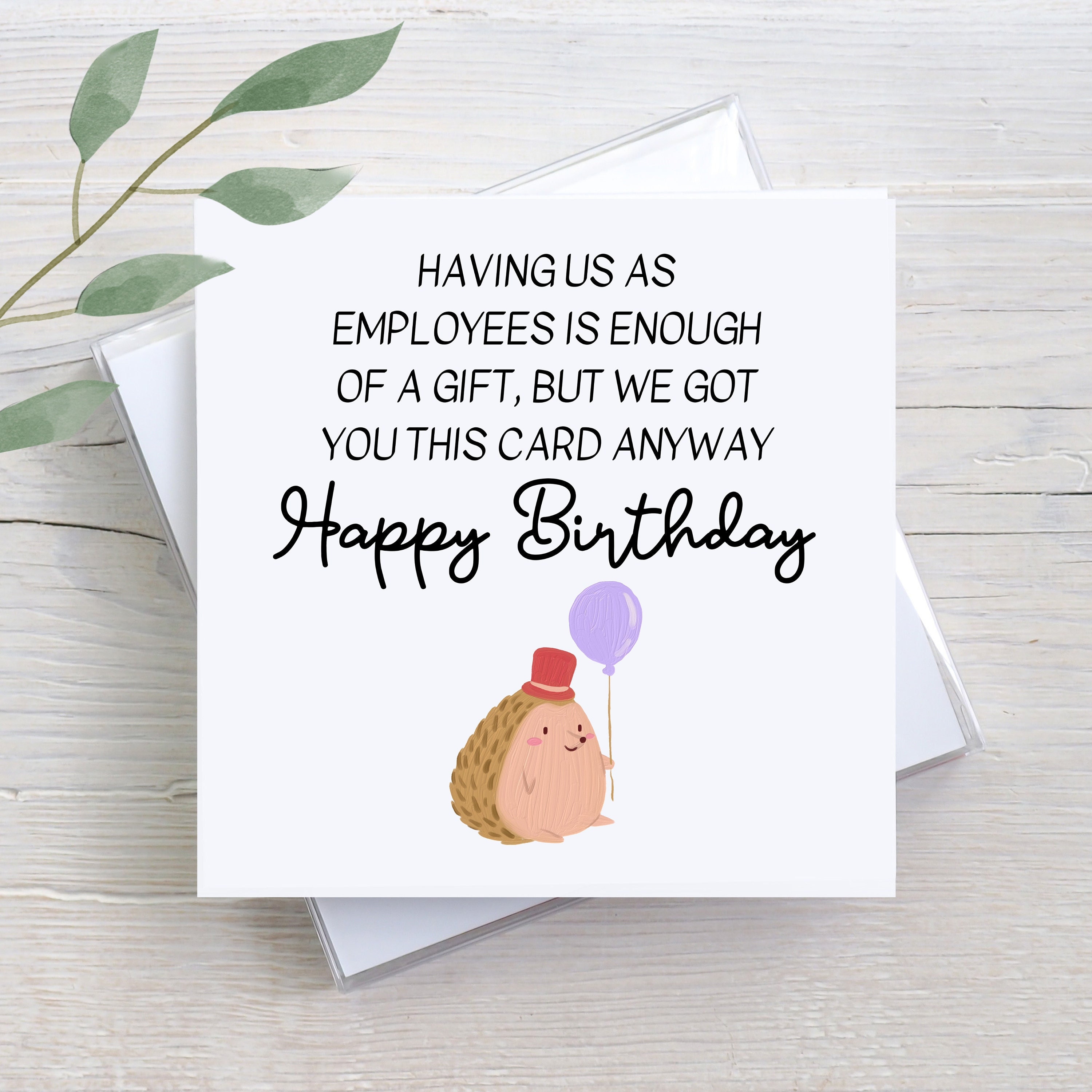 Employee Birthday Card, Custom Greeting Card, Birthday Card for ...