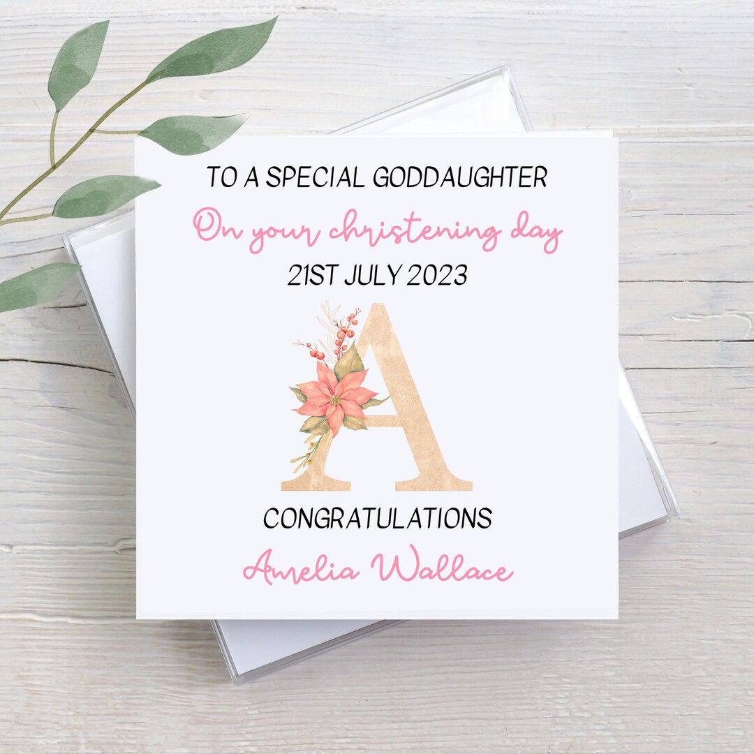 Custom Goddaughter Christening Card: Personalized Baptism Gift - Etsy
