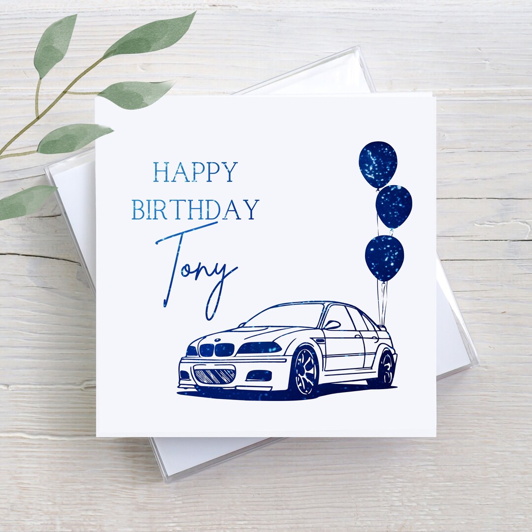 Birthday Card for Him, Custom Greeting Card, Car Enthusiast Gift, BMW ...