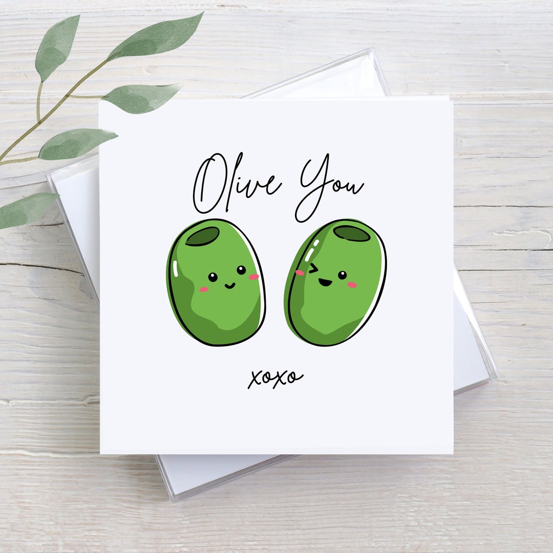 Olive You Card, Funny Love Card, Personalized Valentine's Gift ...