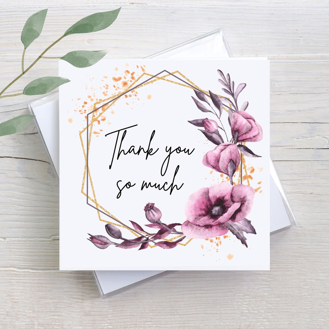 Thank You so Much, Custom Thank You Card, Thank You Greeting Card ...