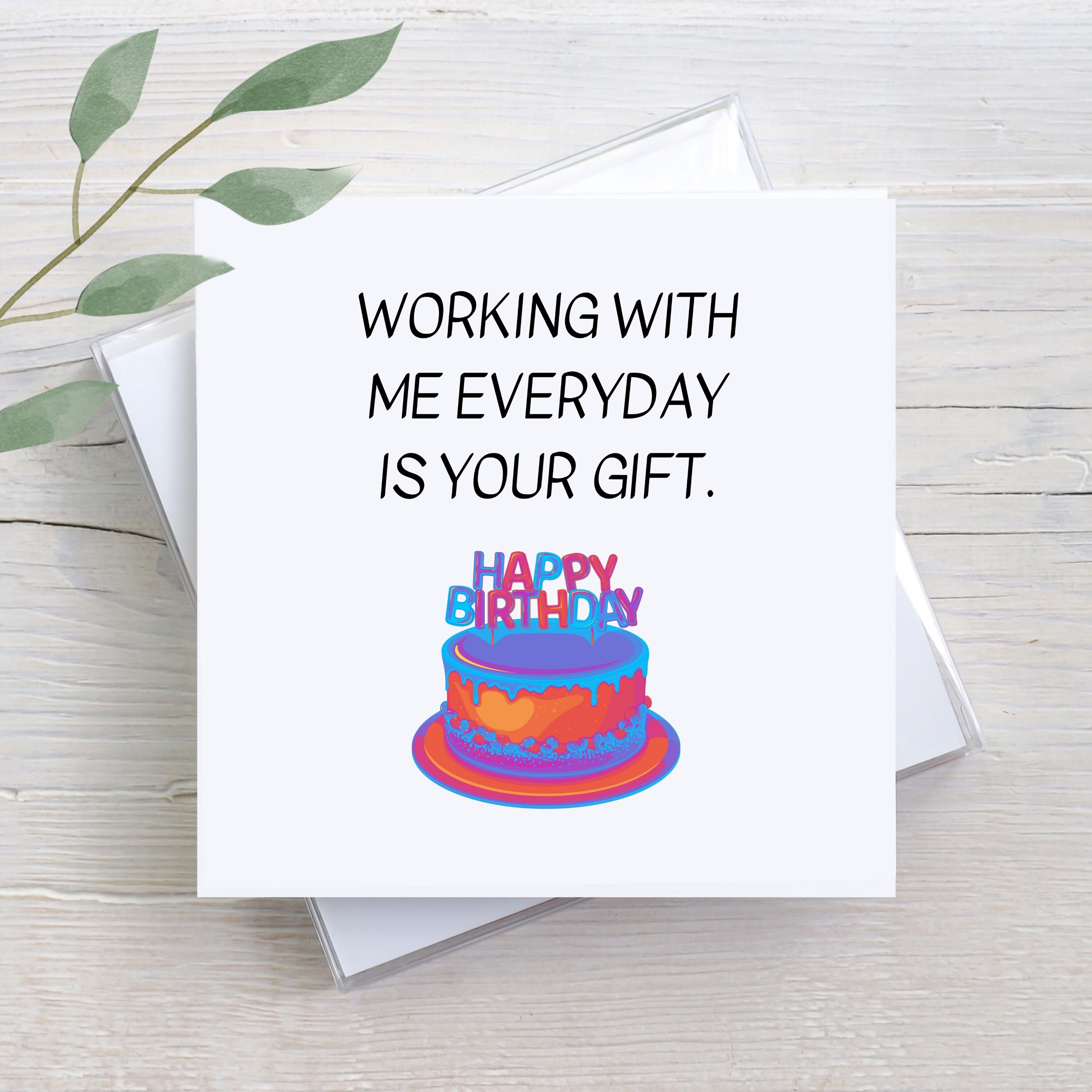 Birthday Card for Coworker, Funny Card for Coworker, Custom Greeting ...