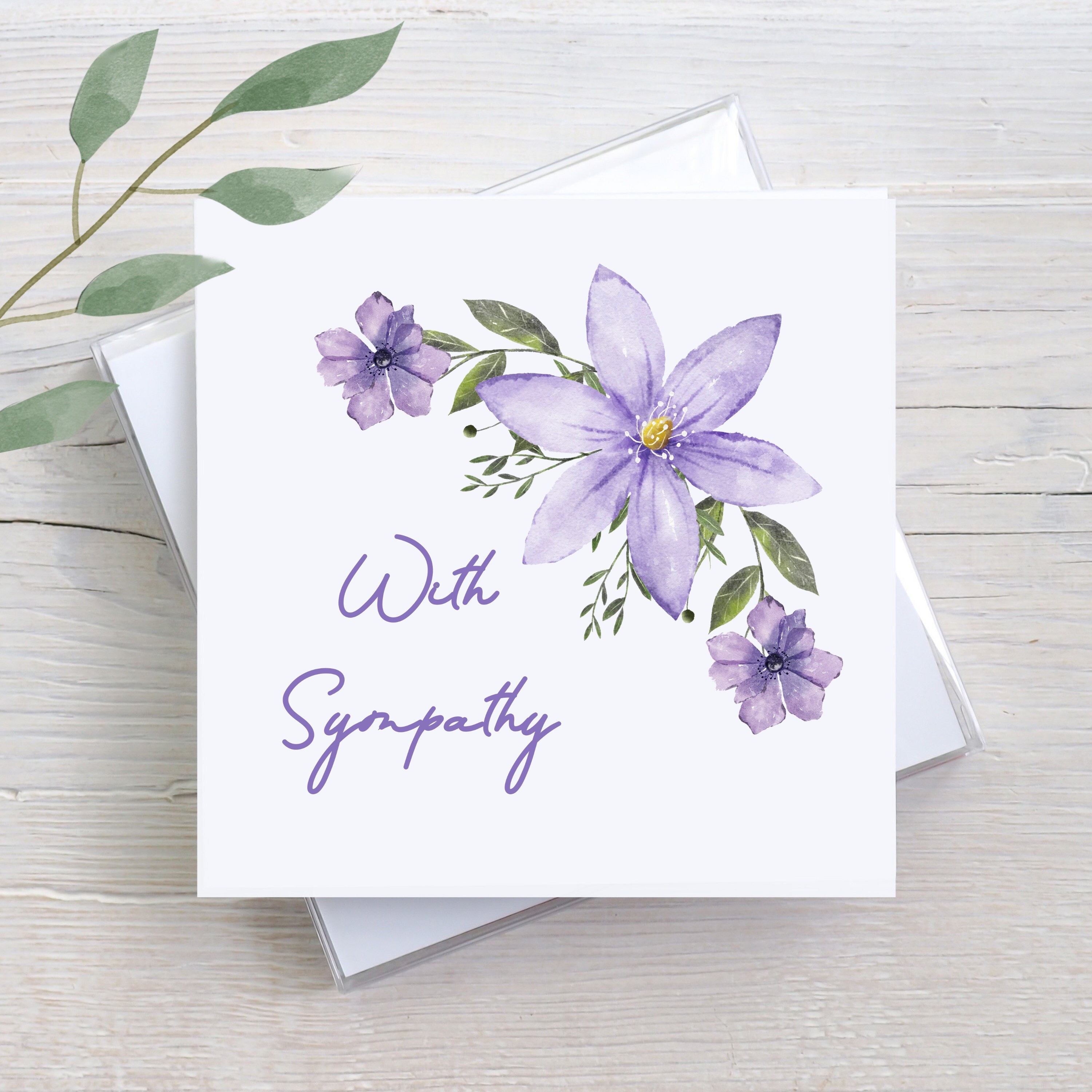 With Sympathy Card, Sympathy Greeting Card, Personalized Greeting Card ...