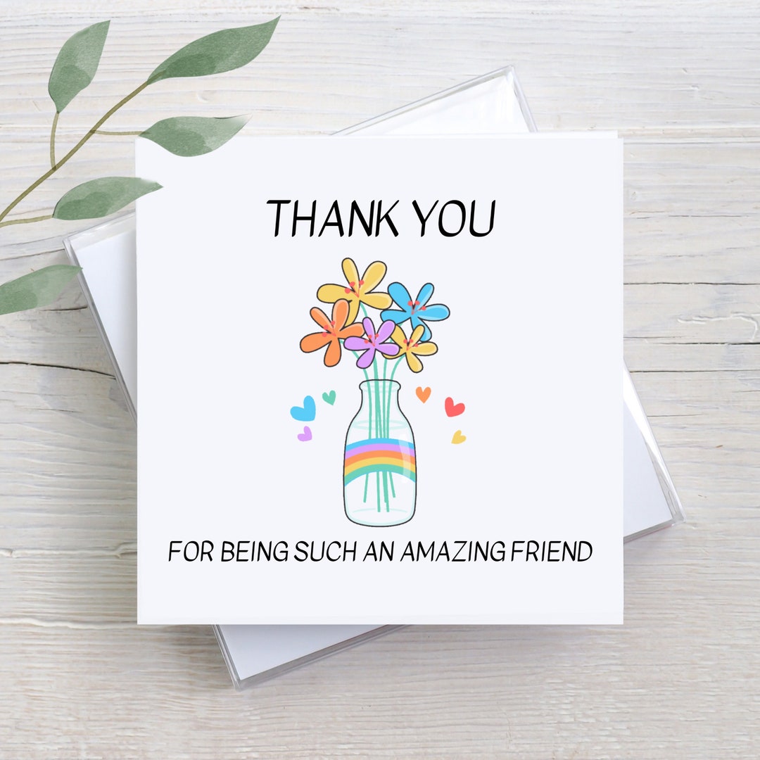 Thank You Card for Friend, Thank You Card, Thank You Greeting Card ...