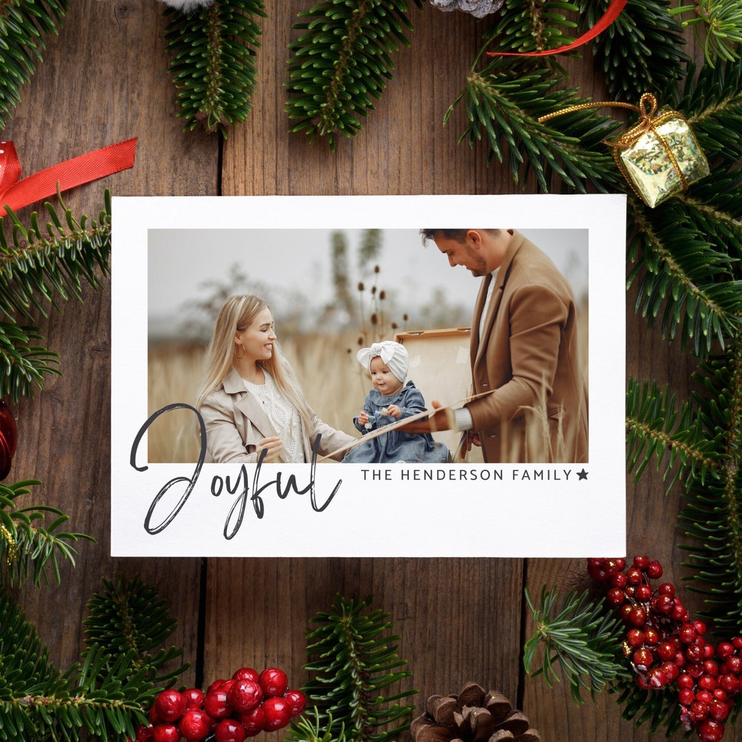 Joyful Christmas Cards, Custom Photo Cards, Personalized Cards, Holiday ...