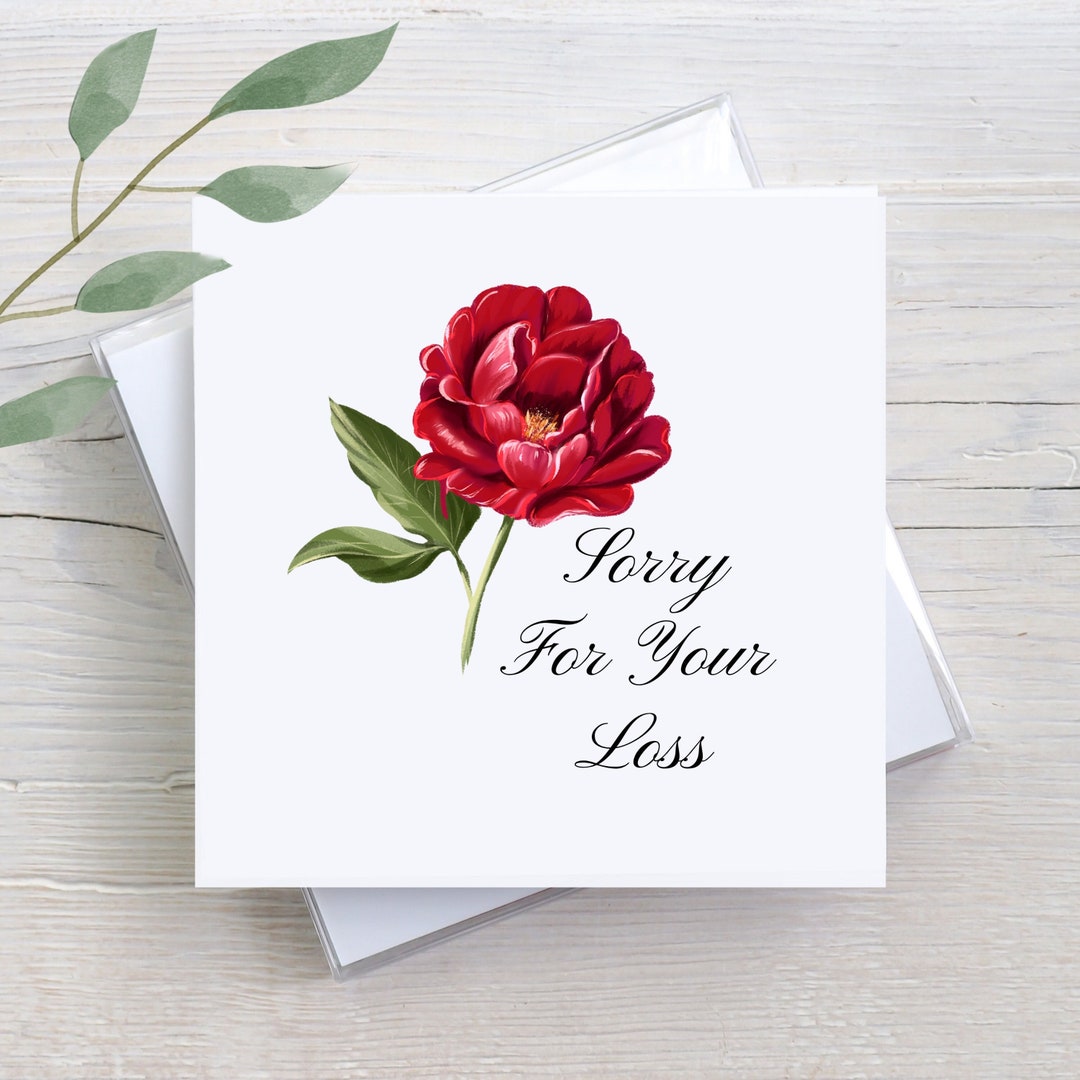 Personalized Sympathy Card: Sorry for Your Loss, Custom Message - Etsy