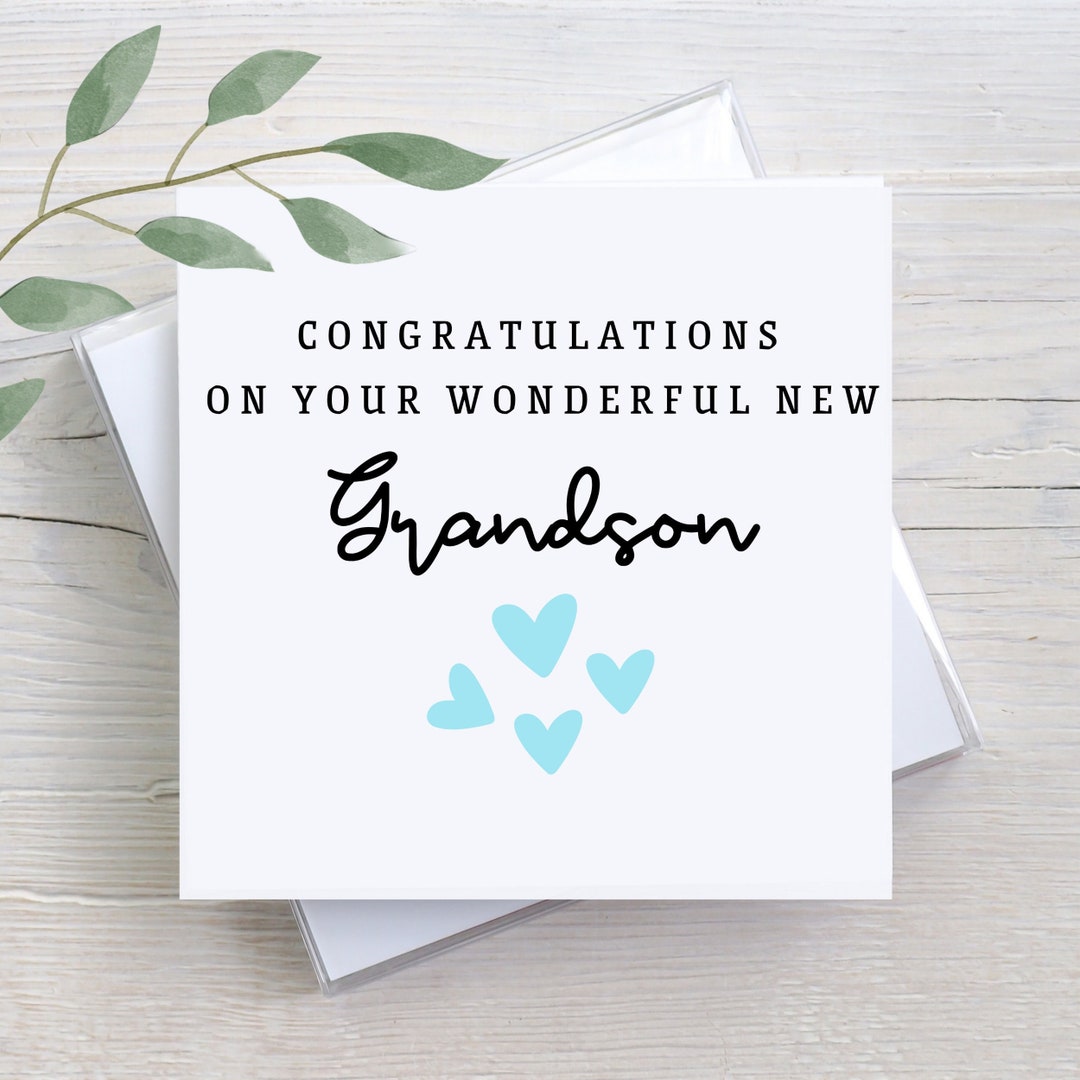 Congratulations on Your New Grandson Card, New Grandson Greeting Card ...
