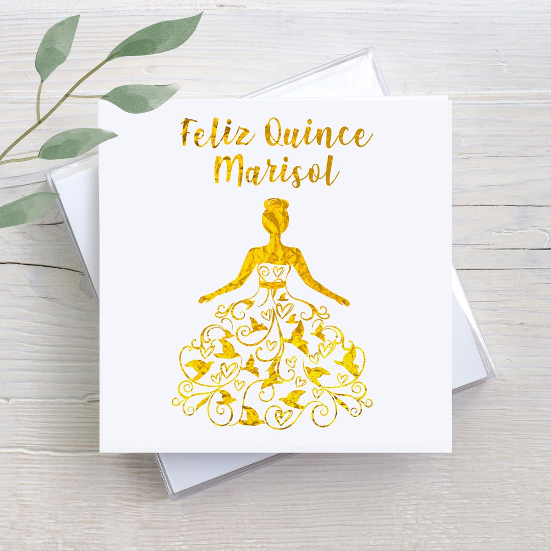 Feliz Quinceanera Card, 15th Birthday Gift, Custom Quinceanera Card ...