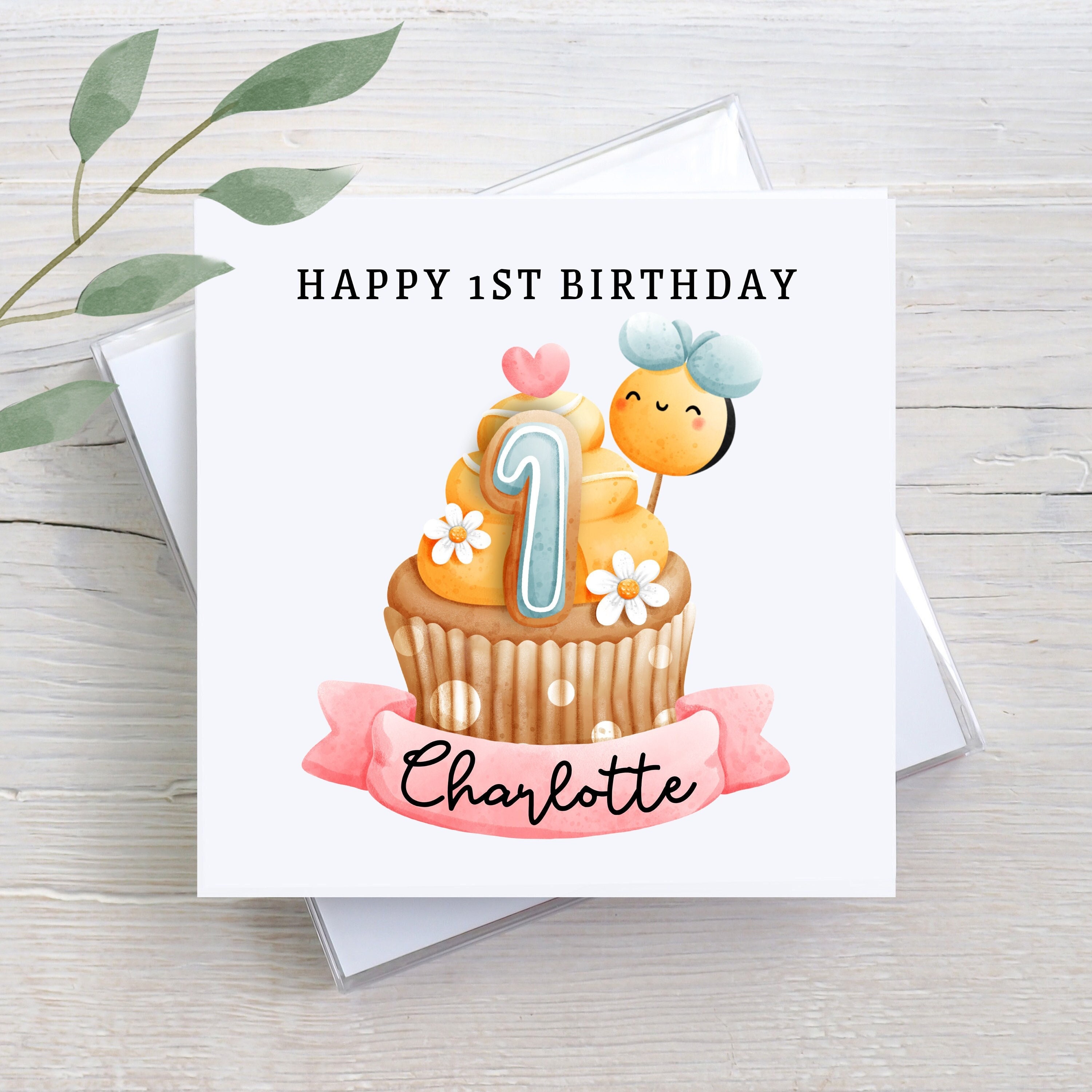 Personalized First Birthday Card, First Birthday Gift, Baby Girl Gift ...