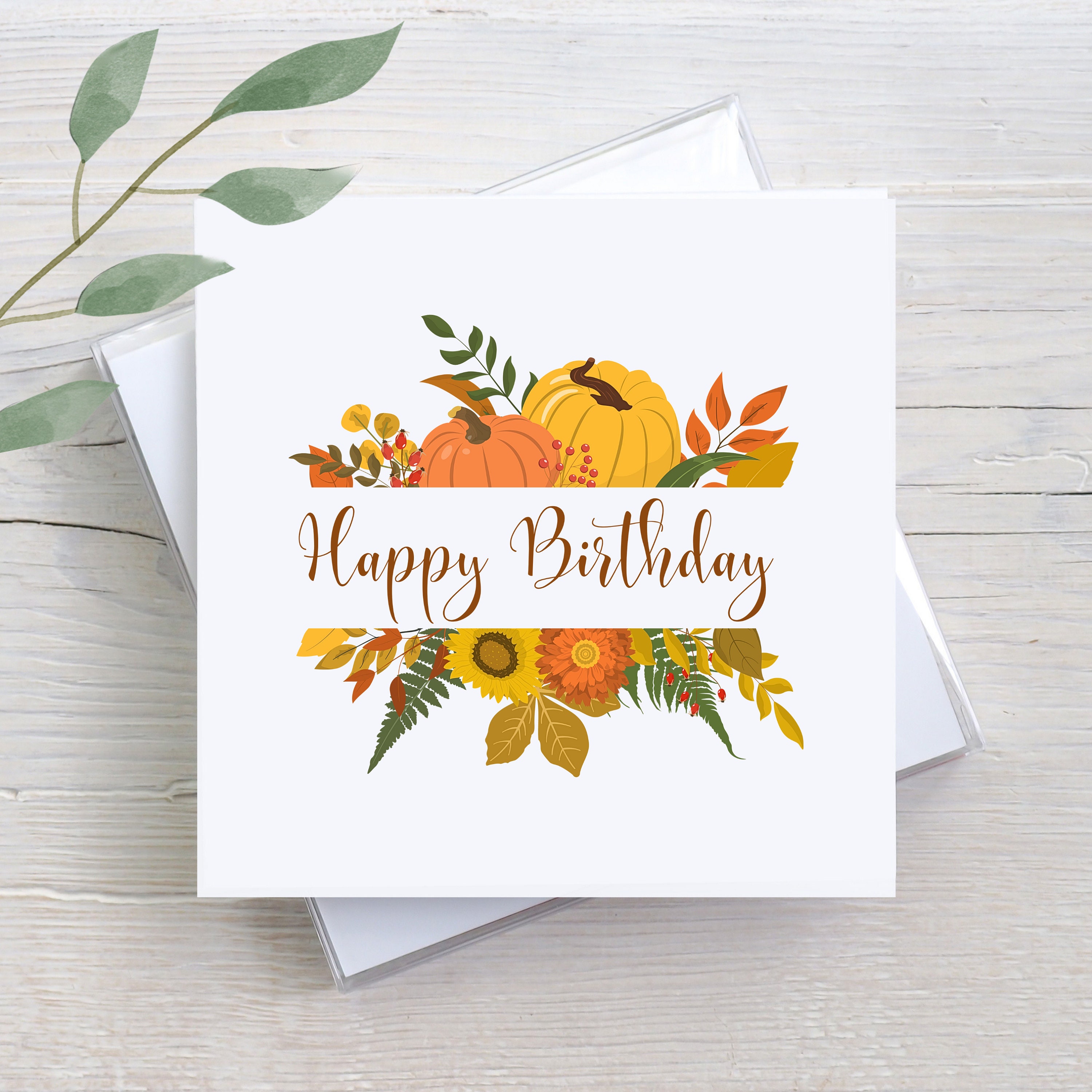 Pumpkin Birthday Card: Personalized Fall Greeting Card - Etsy