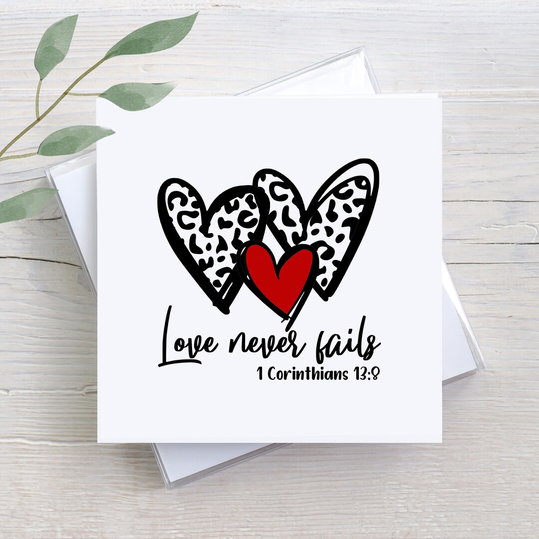 Love Never Fails Valentine's Day Card: Customizable Greeting - Etsy