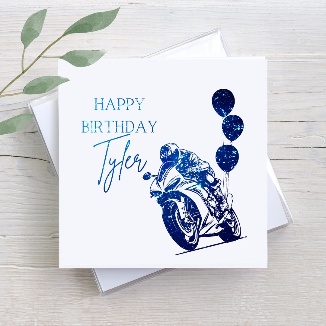 Custom Motorcycle Gift, Birthday Card for Motorcycle Rider, Custom ...